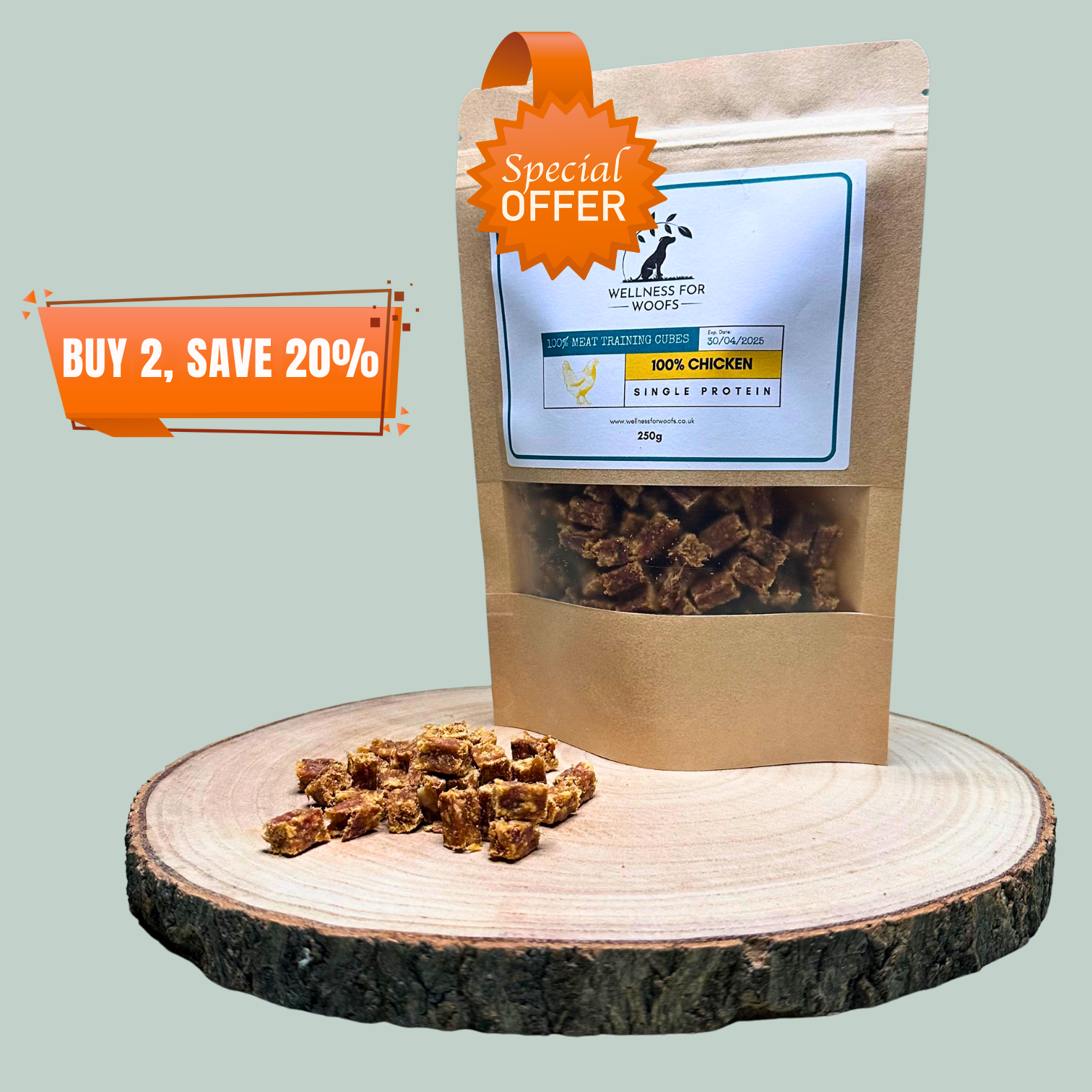 Pure Chicken Training Cubes I Natural Treats for Dogs – Wellness for Woofs